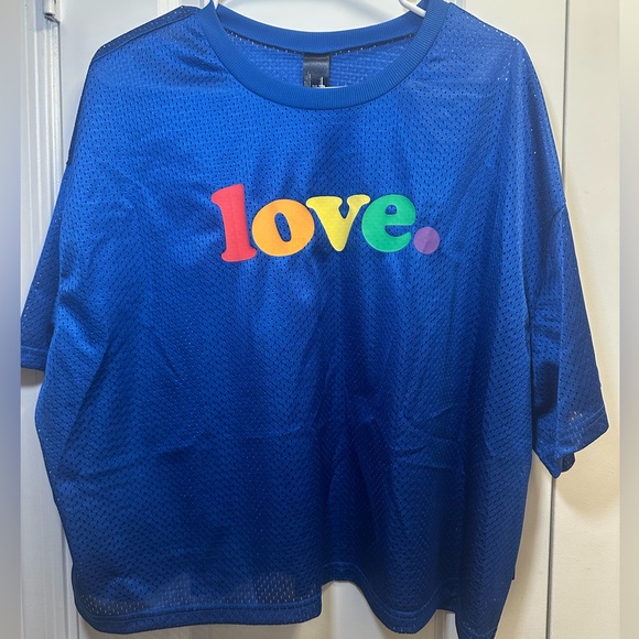 Tops | Ph Blue Mesh Love Jersey Xl | Poshmark